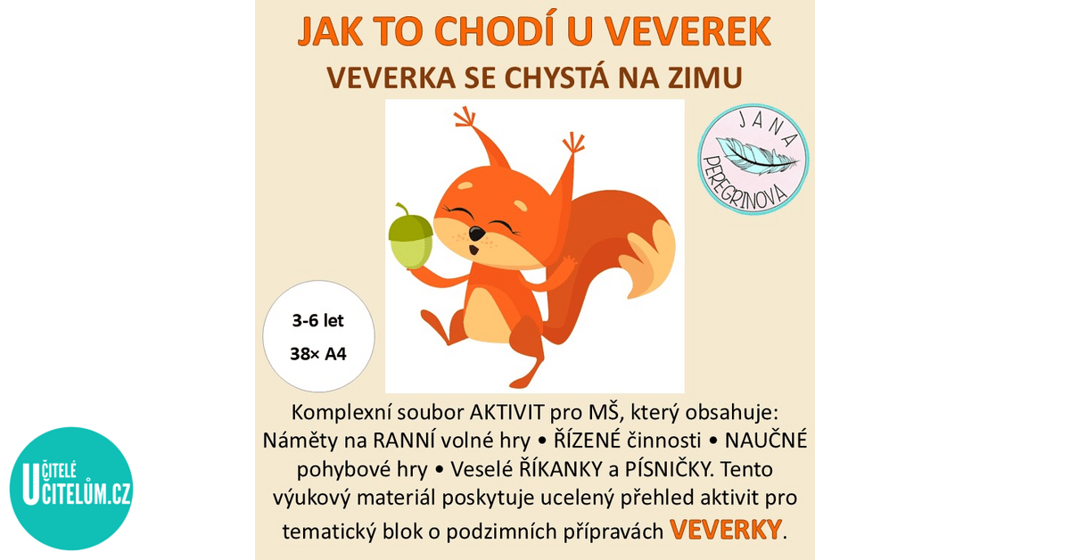 JAK TO CHODÍ U VEVEREK – veverka se chystá na zimu/ranní volné hry, řízená činnost a další ...